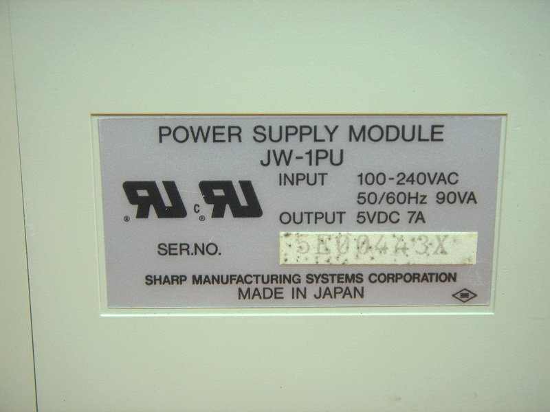 SHARP JW-1PU POWER SUPPLY MODULE - PLC DCS SERVO Control MOTOR POWER SUPPLY IPC ROBOT